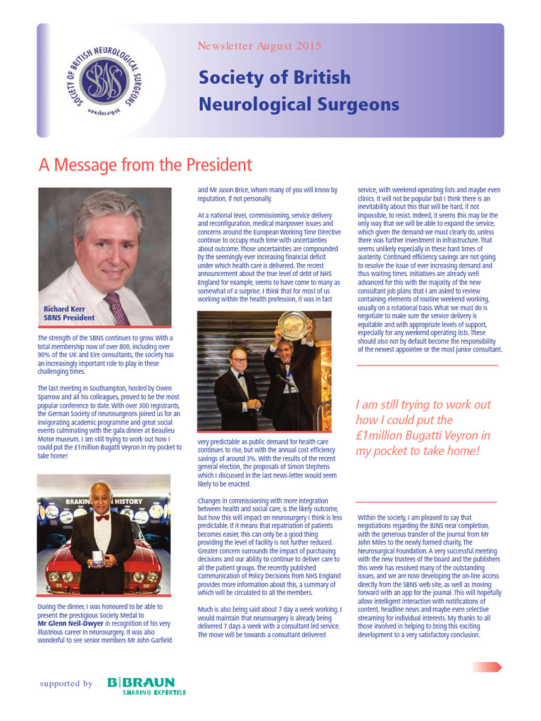 SBNS Summer Newsletter 2015 | PDF | Randomized Controlled Trial ...
