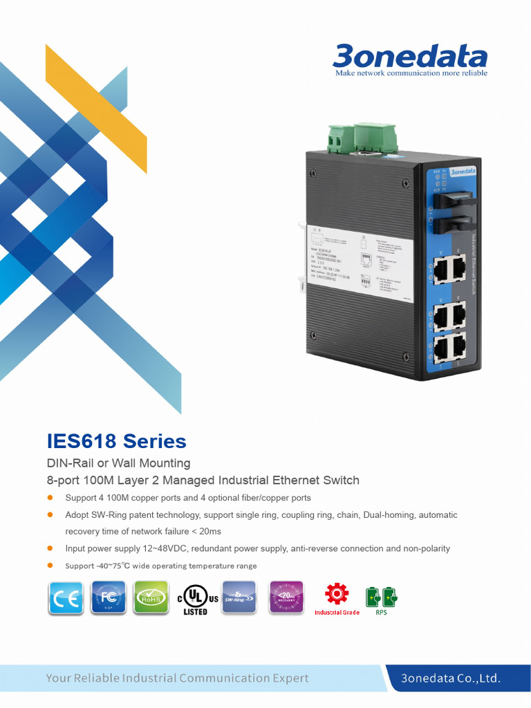 IES618 Datasheet | PDF | Network Switch | Information And ...