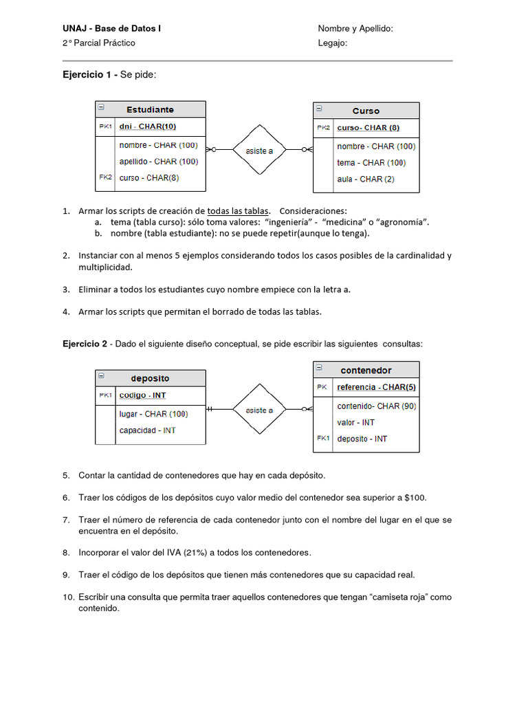 Segundo Parcial Bases Datos | PDF