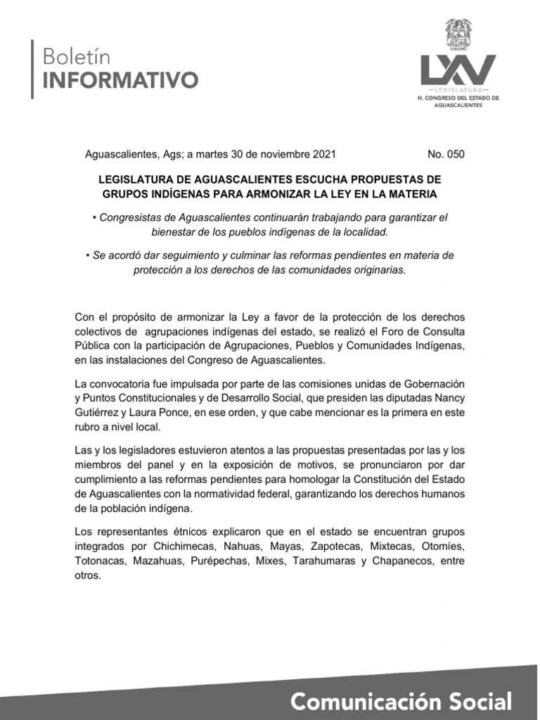 BoletinPrensa N050 | PDF | Gobierno