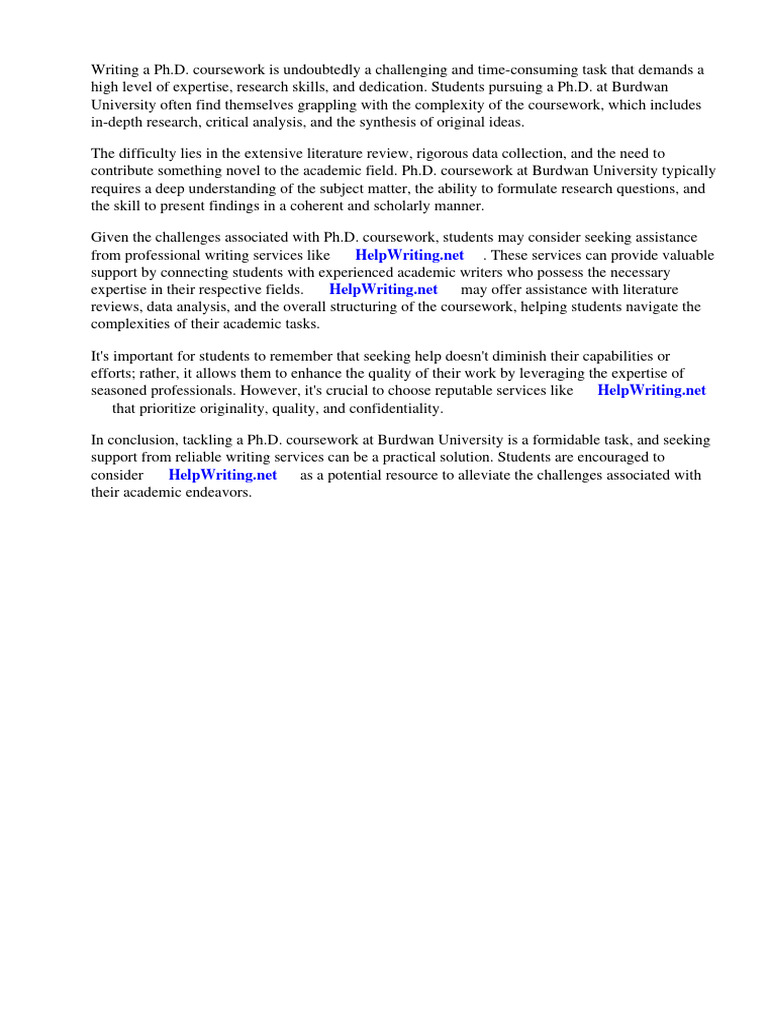 PHD Course Work Burdwan University | PDF | Academic Degree ...