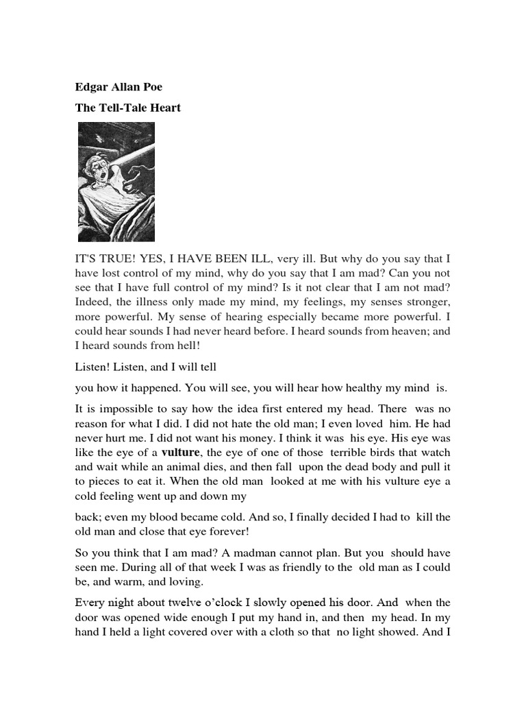 Edgar A. Poe The Tell-Tale Heart 4th Year | PDF | Sound