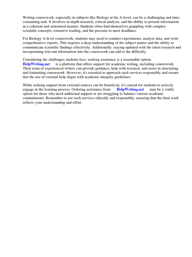 A-Level Biology Coursework Assistance | PDF | Photosynthesis | Glucose