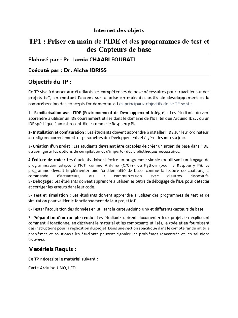 Prise en main de l'IDE Arduino | PDF | Environnement de développement ...