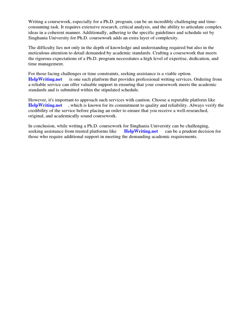 Singhania University PHD Course Work Schedule | PDF | Doctor Of ...