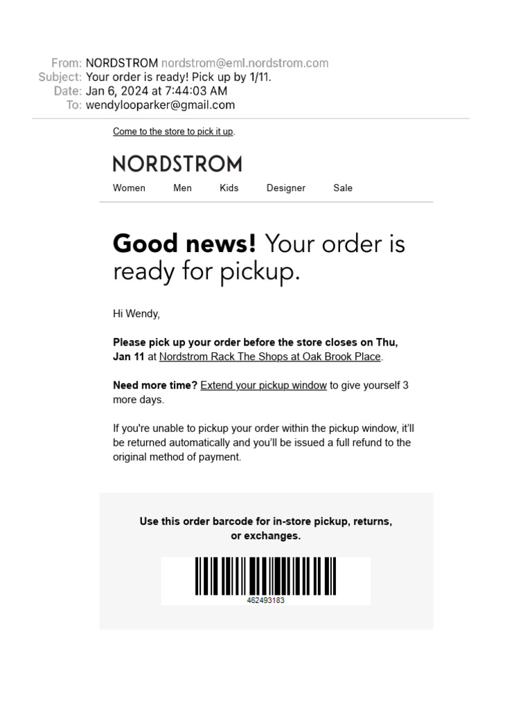 Your Order Is Ready! Pick Up by 111 | PDF | Computing | Service Industries