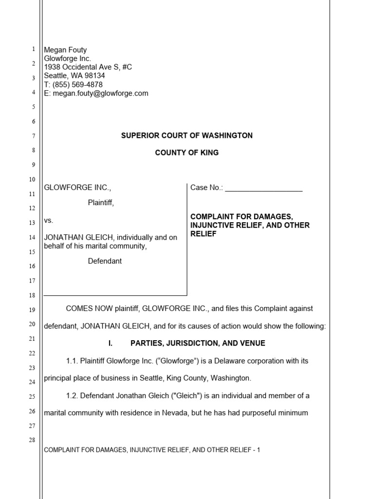 Glowforge vs. Jonathan Gleich | PDF | Legal Remedy | Injunction