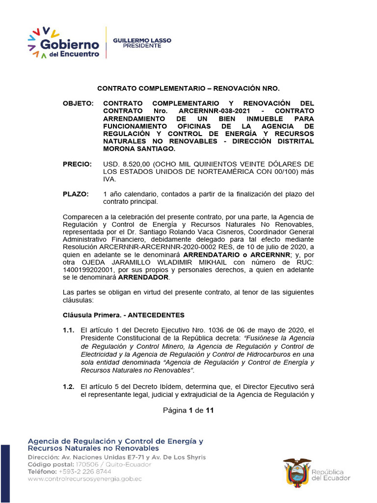 Proyecto Contrato Complementario0226792001663952400 | PDF | Regulación | Propiedad