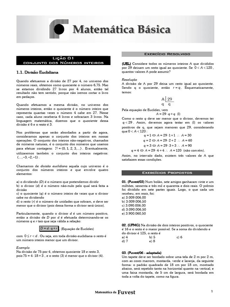 Matemática Básica | PDF | Números | Conceitos matemáticos