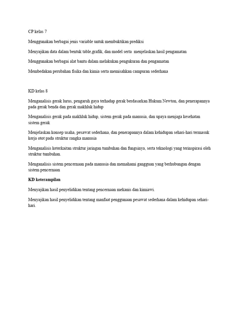 CP Dan KD IPA | PDF | Kesehatan Holistik | Komputer