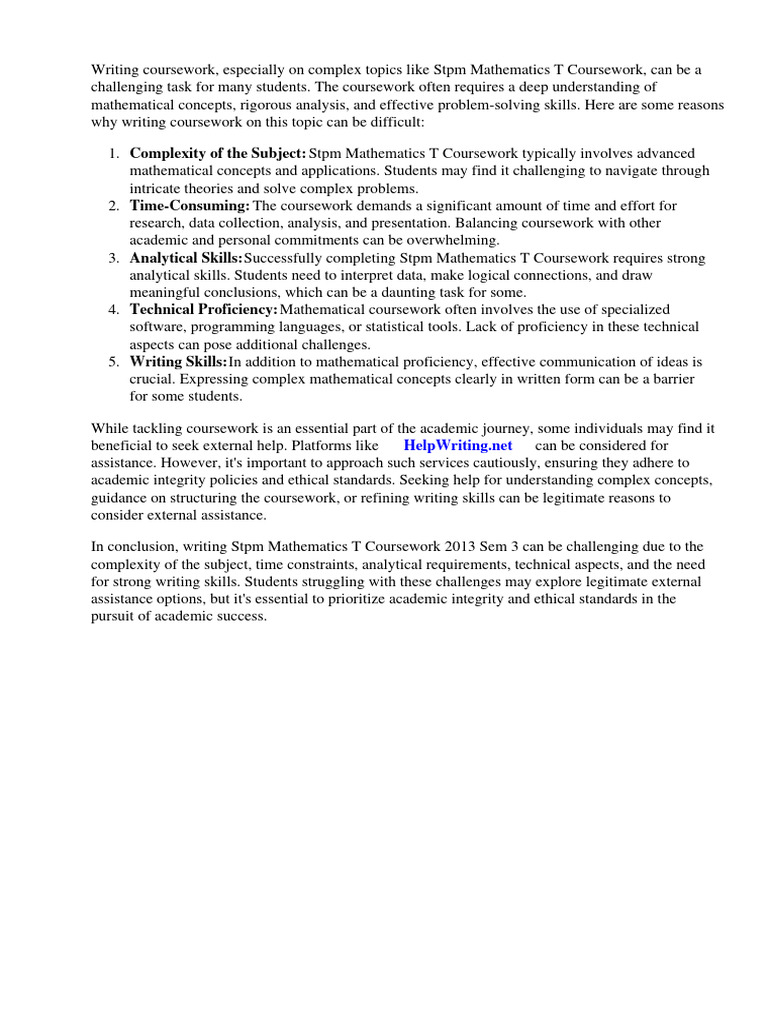 STPM Mathematics T Coursework 2013 Sem 3 | PDF | Mathematics | Science