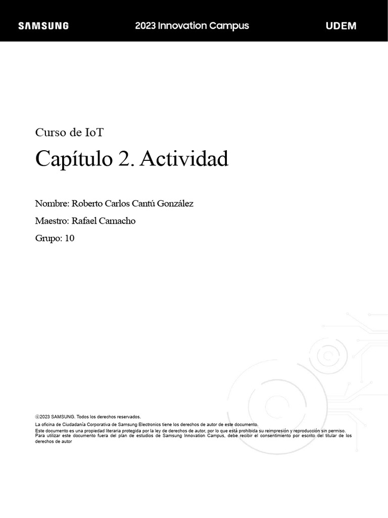 SIC - IoT - Chapter 2 - Exercise | PDF