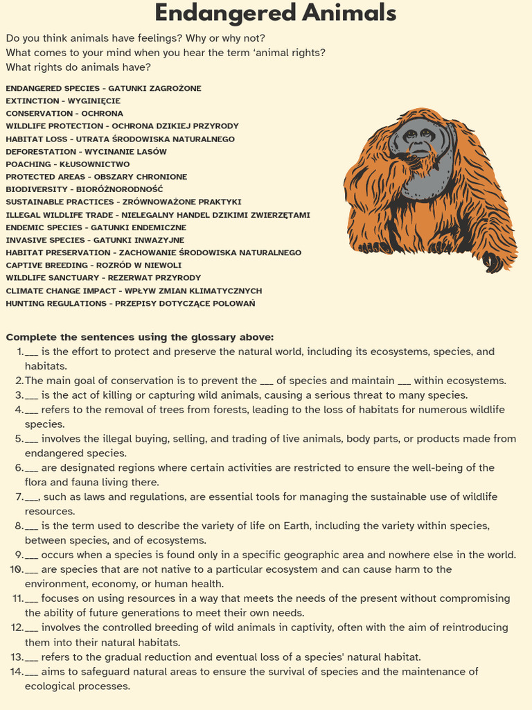 Endangered Animals | PDF | Endangered Species | Natural Environment