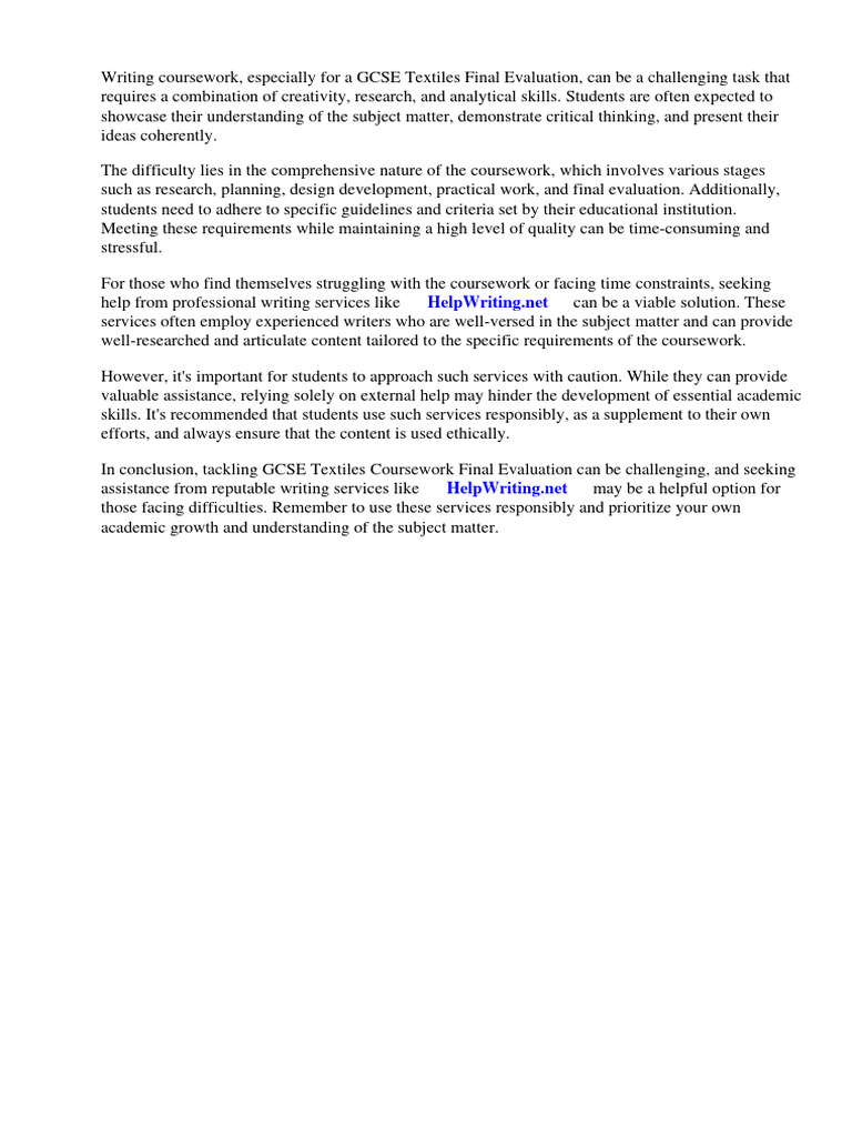 Gcse Textiles Coursework Final Evaluation | PDF | Clothing | Evaluation
