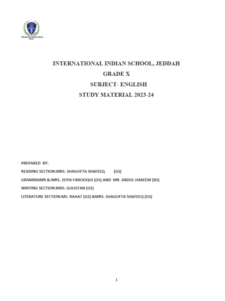 Study Material X | PDF | Grammatical Number | Plural