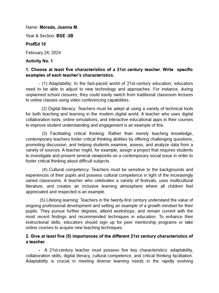 ProfEd 10 | PDF | Teachers | Learning