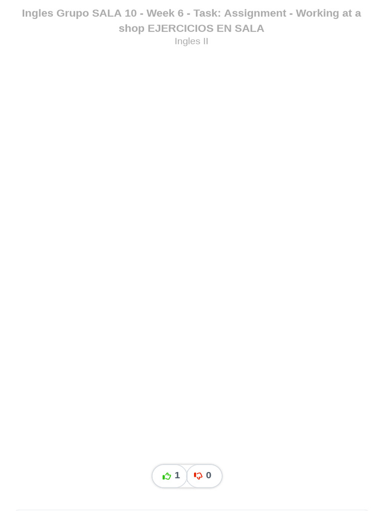 Ingles Grupo Sala 10 Week 6 Task Assignment Working at A Shop Ejercicios en Sala Compress | PDF ...
