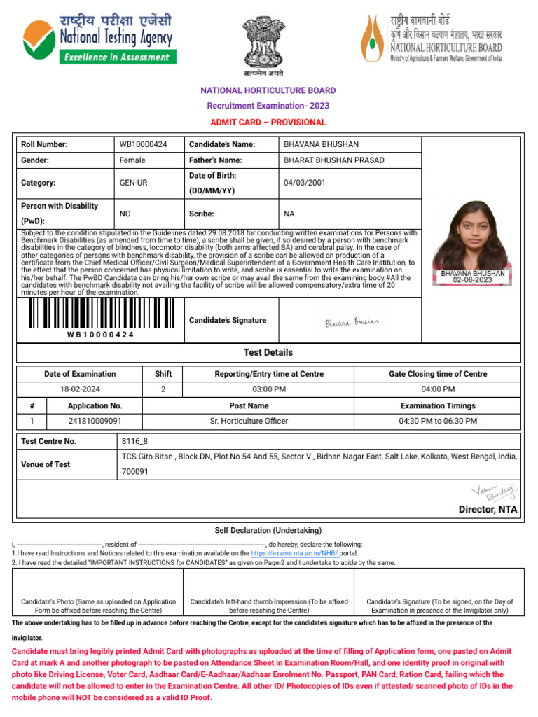 NTA - National Testing Agency | PDF | Identity Document | Driver's License