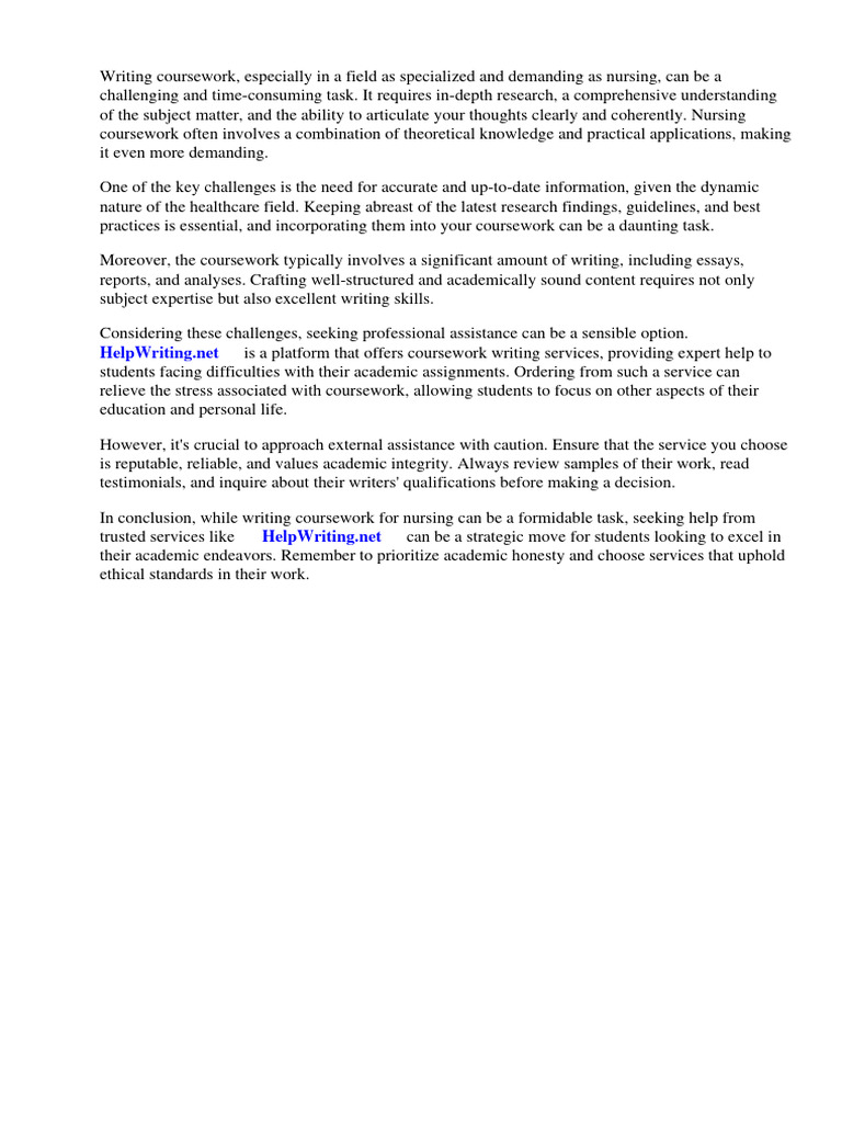 Relevant Coursework For Nursing | PDF | Nursing | Résumé