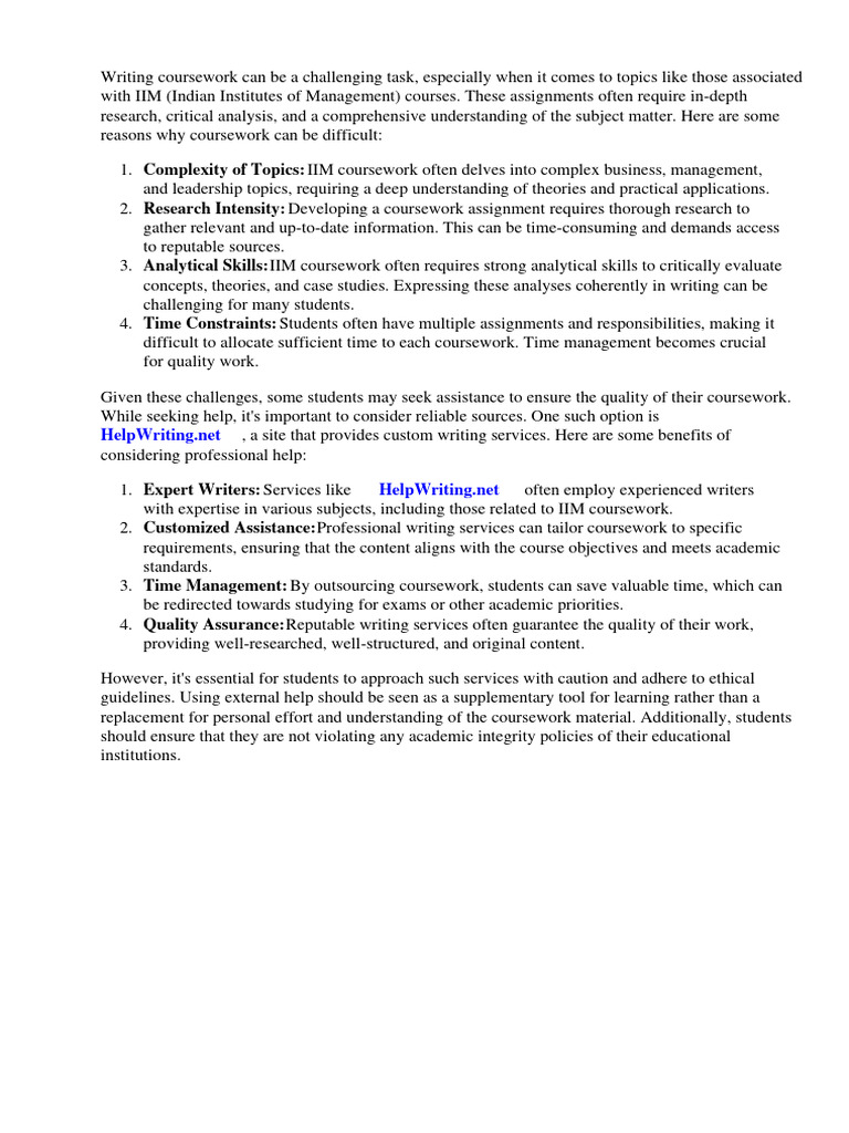 Iim Course Work | PDF