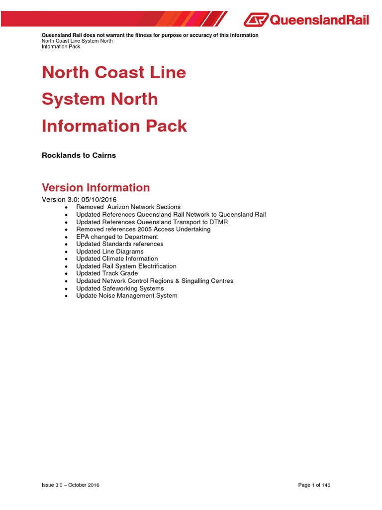 North Coast Line North System Information Pack - Issue 3 - October 2016 ...