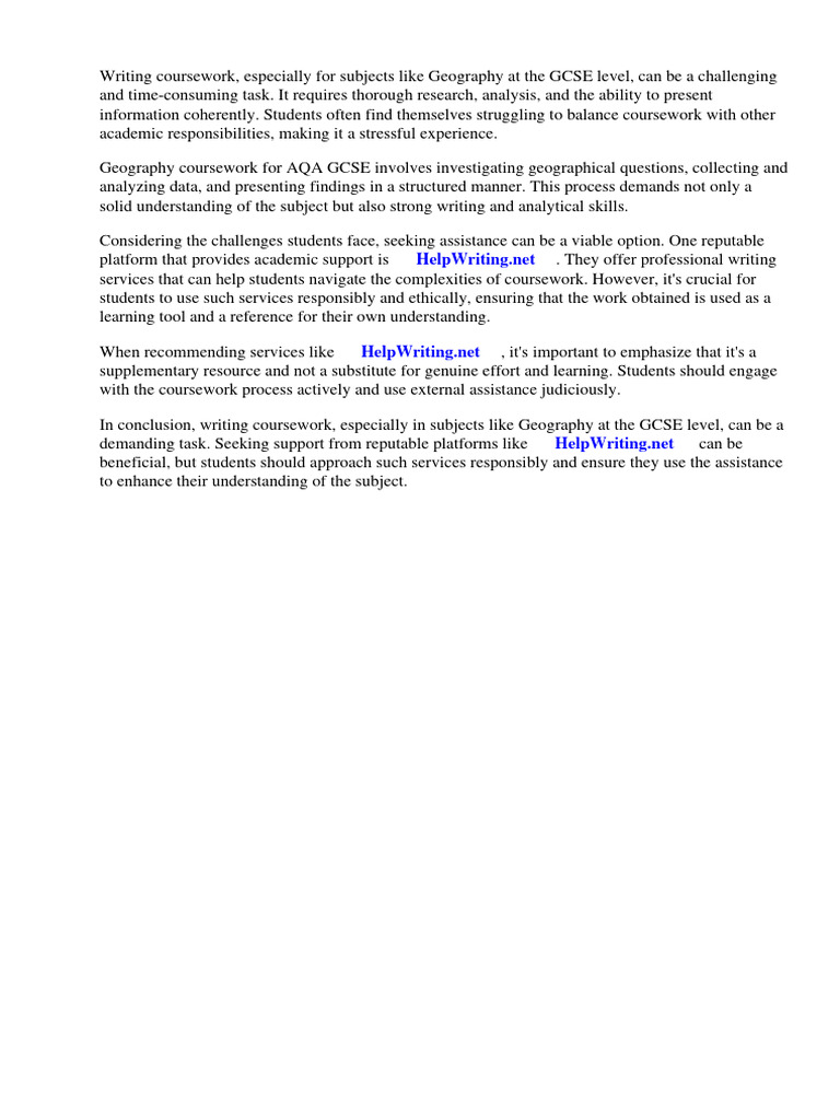Geography Aqa Coursework Gcse | PDF | Geography | Facebook