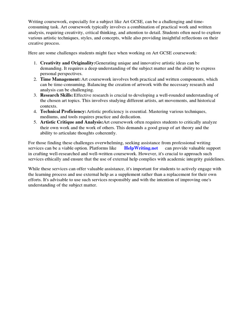 Art Gcse Coursework Help | PDF | Creativity | Drawing