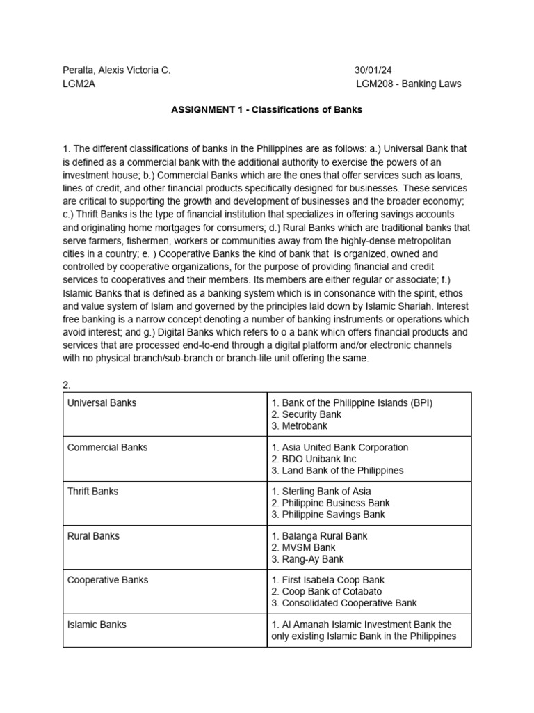 Classification of Banks | Download Free PDF | Banks | Cooperative