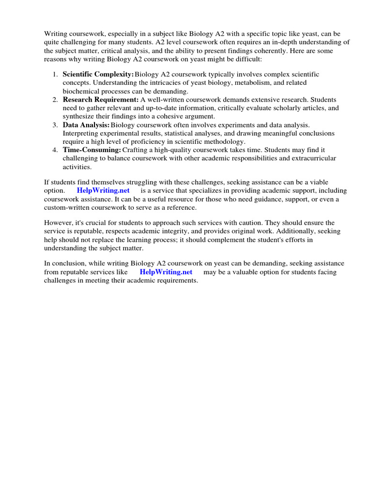 Biology A2 Coursework Yeast | PDF