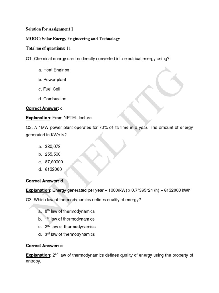 Assignment 1 Solution | PDF | Radiation | Photovoltaics Assignment 1 Solution | PDF | Radiation | Photovoltaics