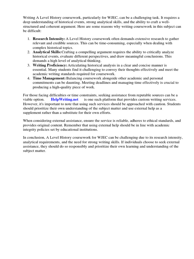 A Level History Coursework Wjec | PDF A Level History Coursework Wjec | PDF