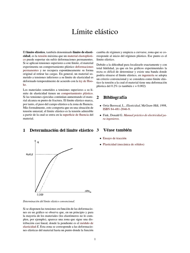 Definición y cálculo del límite elástico | PDF | Rendimiento ...