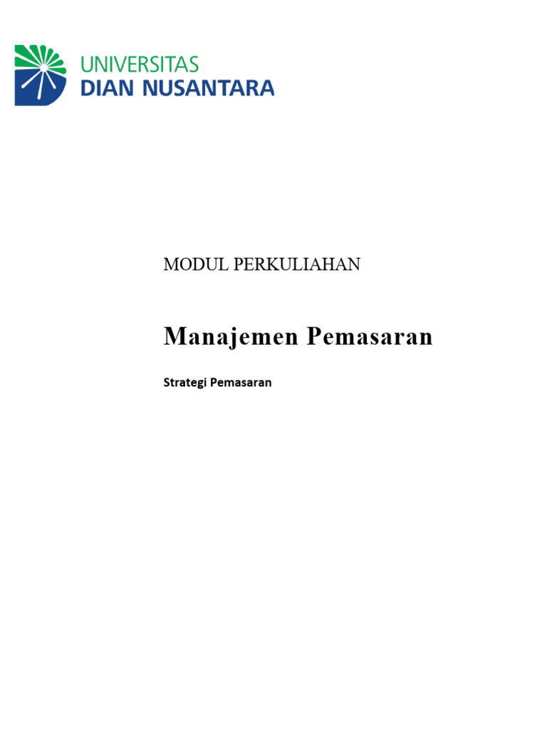 Manajemen Pemasaran - Modul 2 - Strategi Pemasaran | PDF