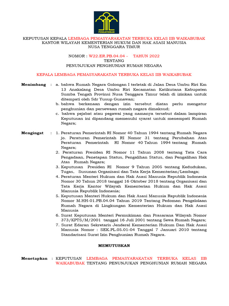 Contoh Sip Rumah Negara | PDF