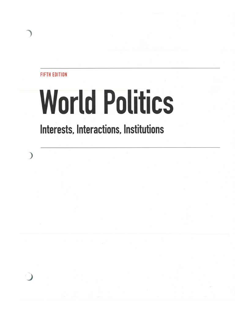 World Politics: Interests & Institutions | PDF