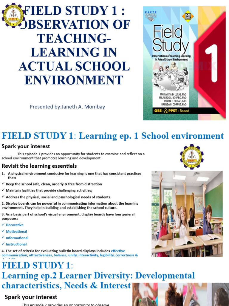 Field Study 1 | PDF | Learning | Classroom Management