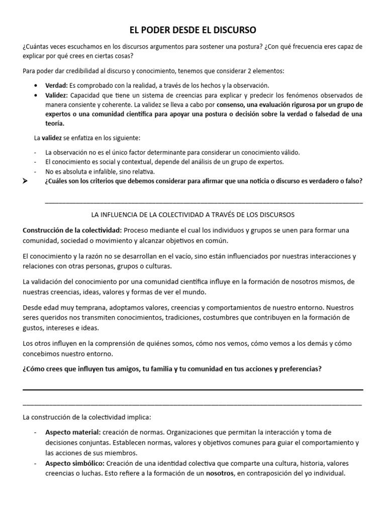 El Poder Del Discurso | PDF | Conocimiento | Comportamiento El Poder Del Discurso | PDF | Conocimiento | Comportamiento
