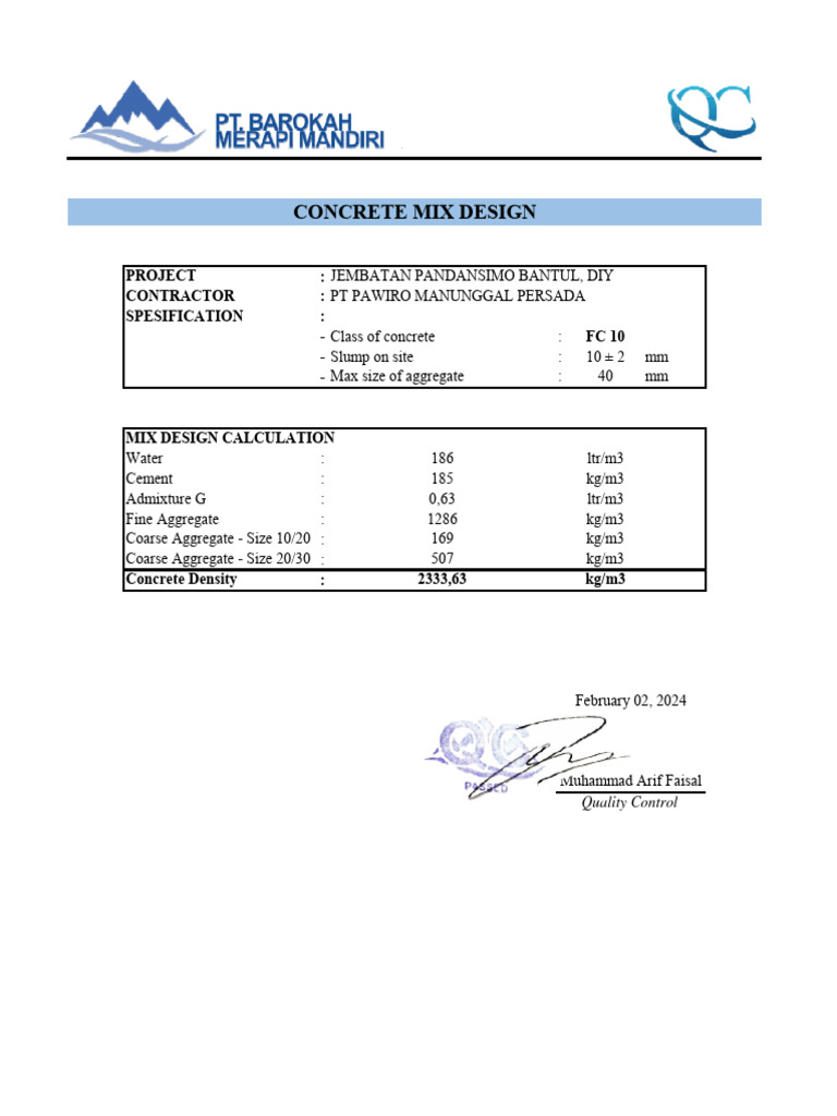 PT PMP - JMD - FC 10 20 30 35 | PDF | Concrete | Construction Aggregate