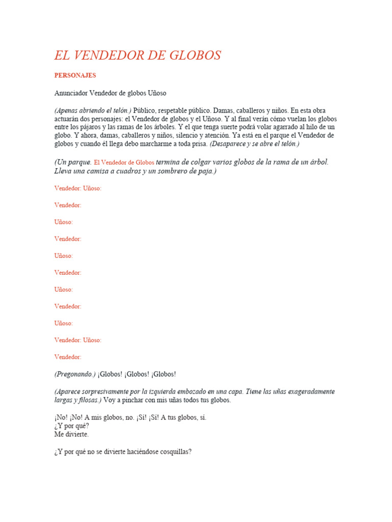 El Vendedor de Globos | PDF