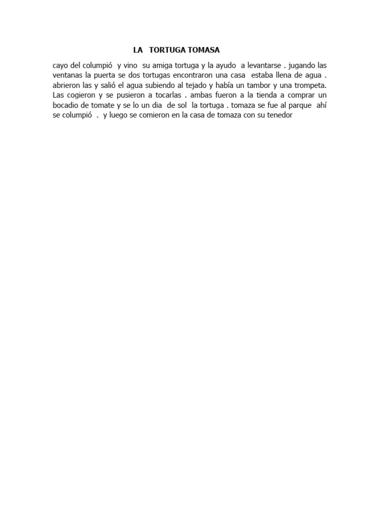 La tortuga Tomasa y su aventura | PDF | Libros para adolescentes