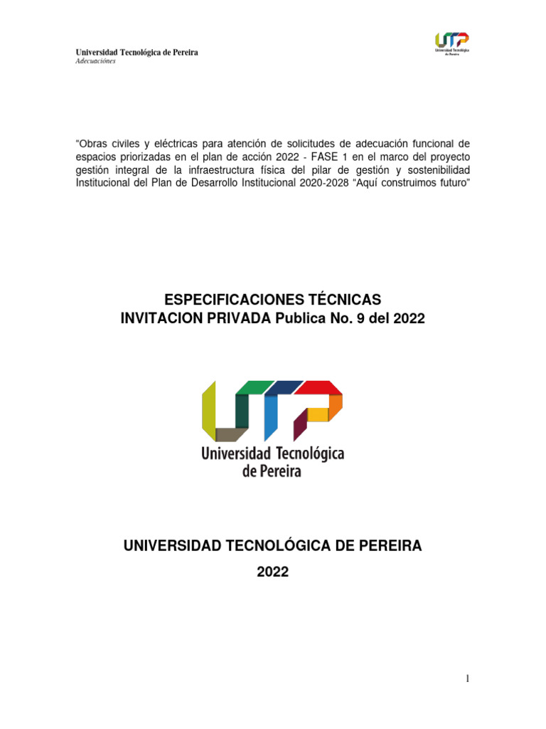 Anexo 1 Especificaciones Inv 9 2022 Actualizadas | PDF | Contratista ...