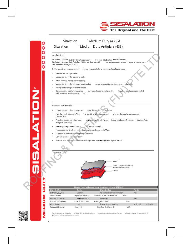 Sisalation 430 & 433 Data Sheet-Feb 2015 | PDF | Thermal Insulation ...