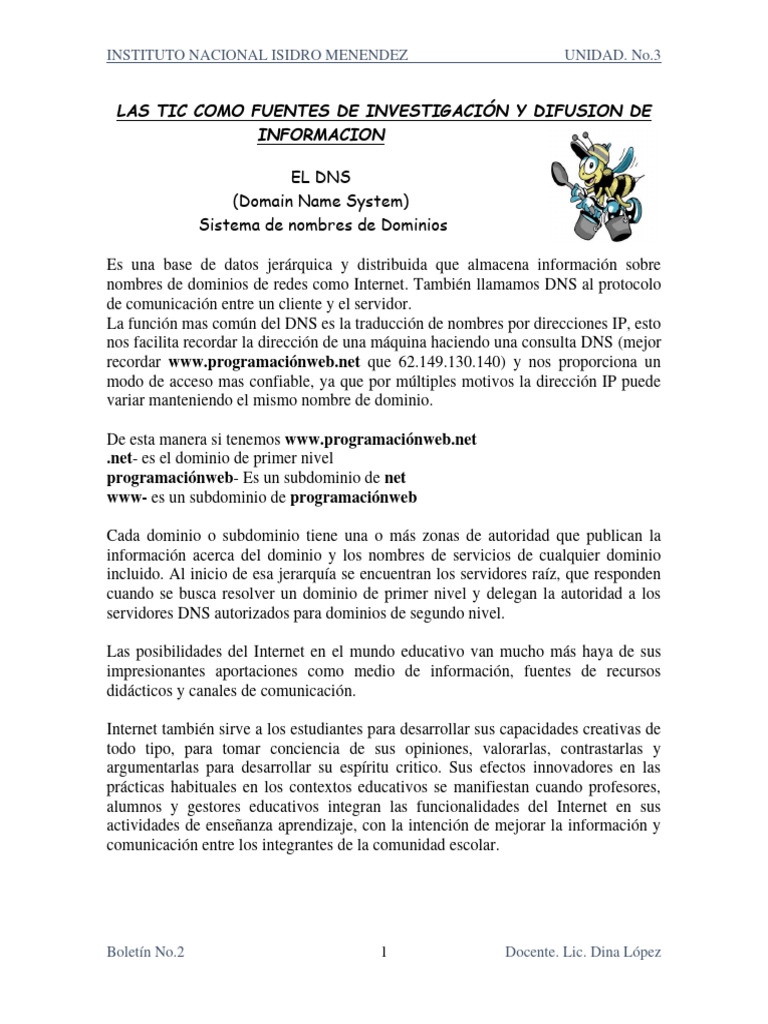 El DNS | Descargar gratis PDF | Protocolo de transferencia de archivos | sistema de nombres de ...