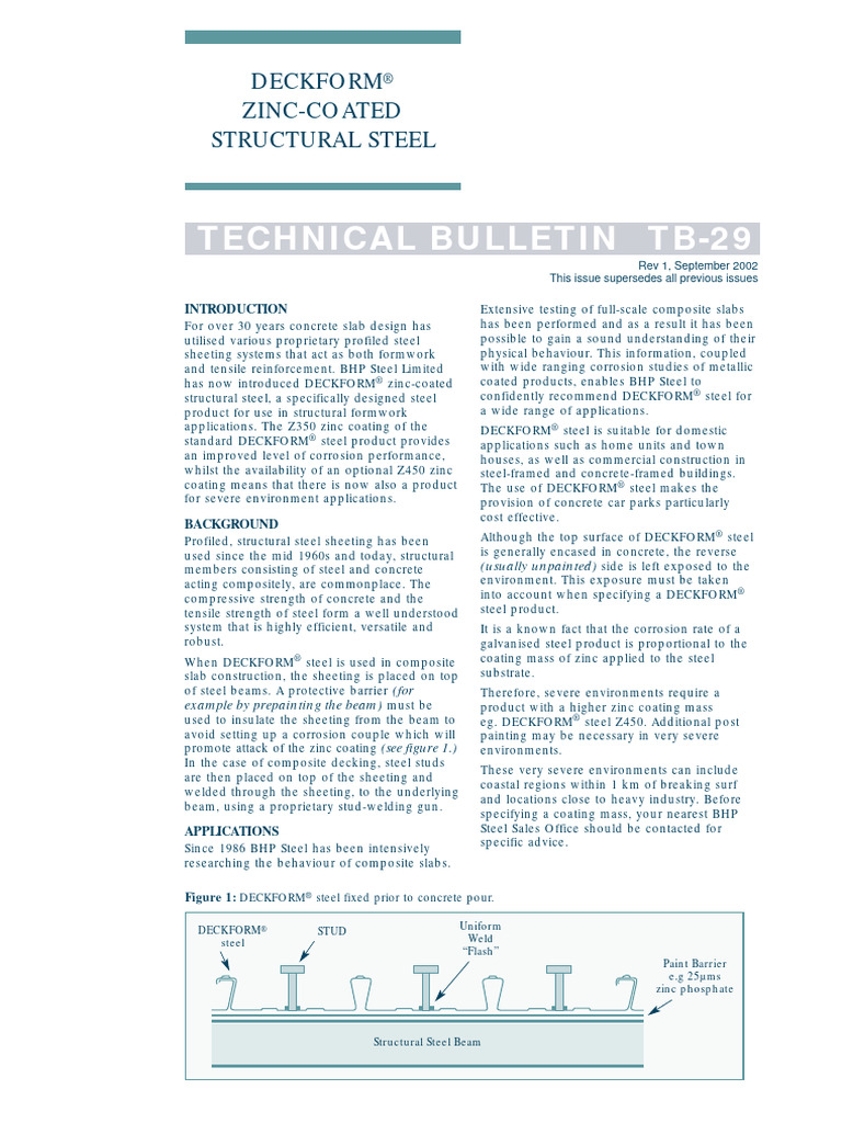 TB29 - Deckform Sept 02 | PDF | Construction | Welding