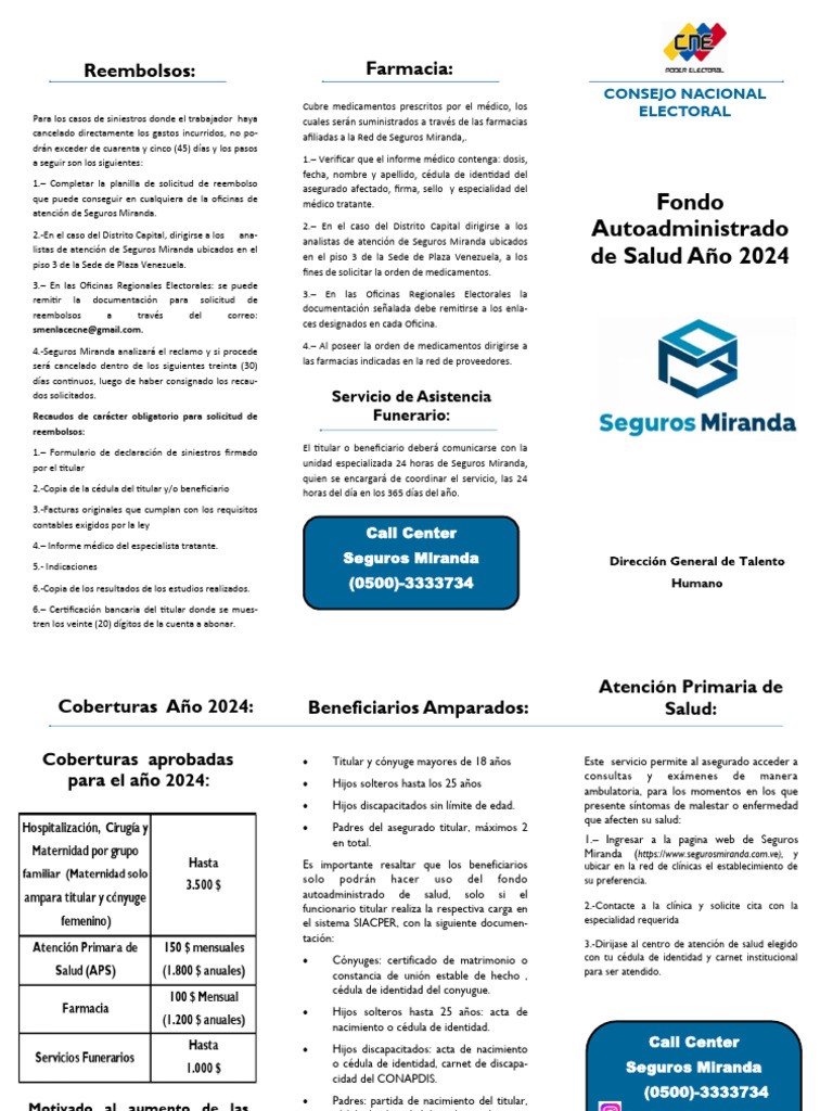 Triptico Seguros Miranda 2024 | PDF