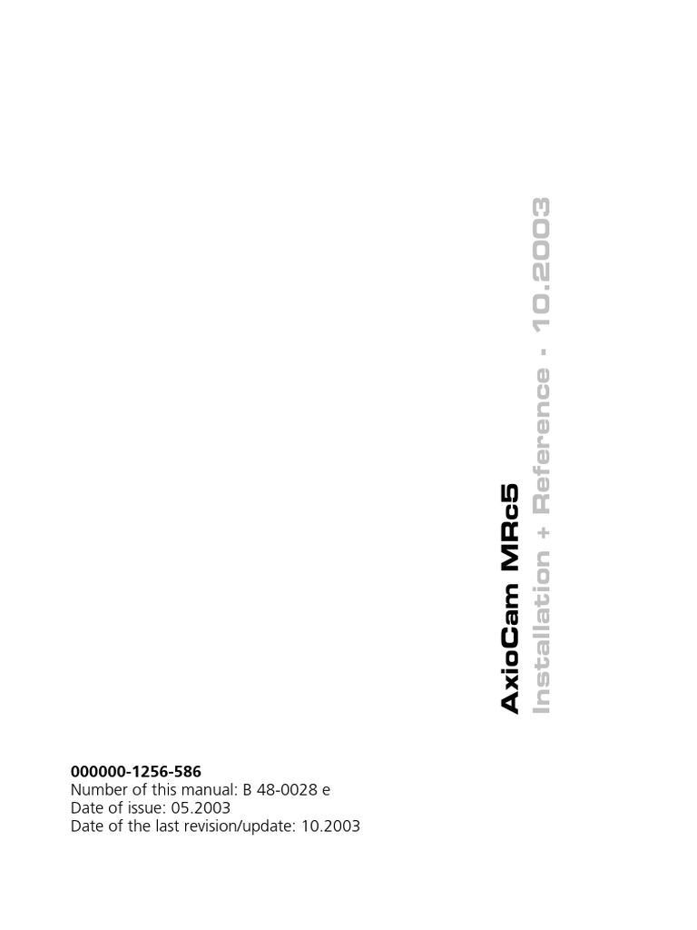 Installation + Reference AxioCam MRc5 | PDF | Personal Computers | Usb