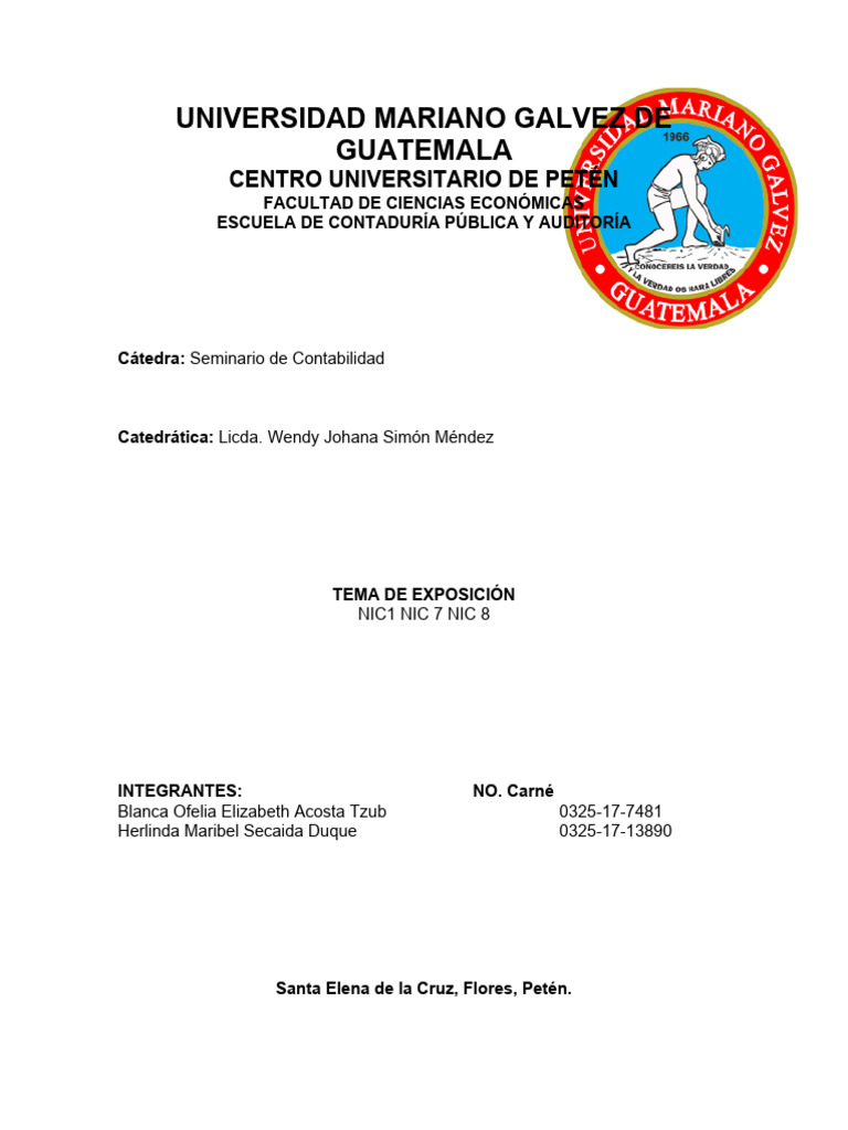 Exposicion Nic 1 Nic 7 Nic 9 | Descargar gratis PDF | normas ...