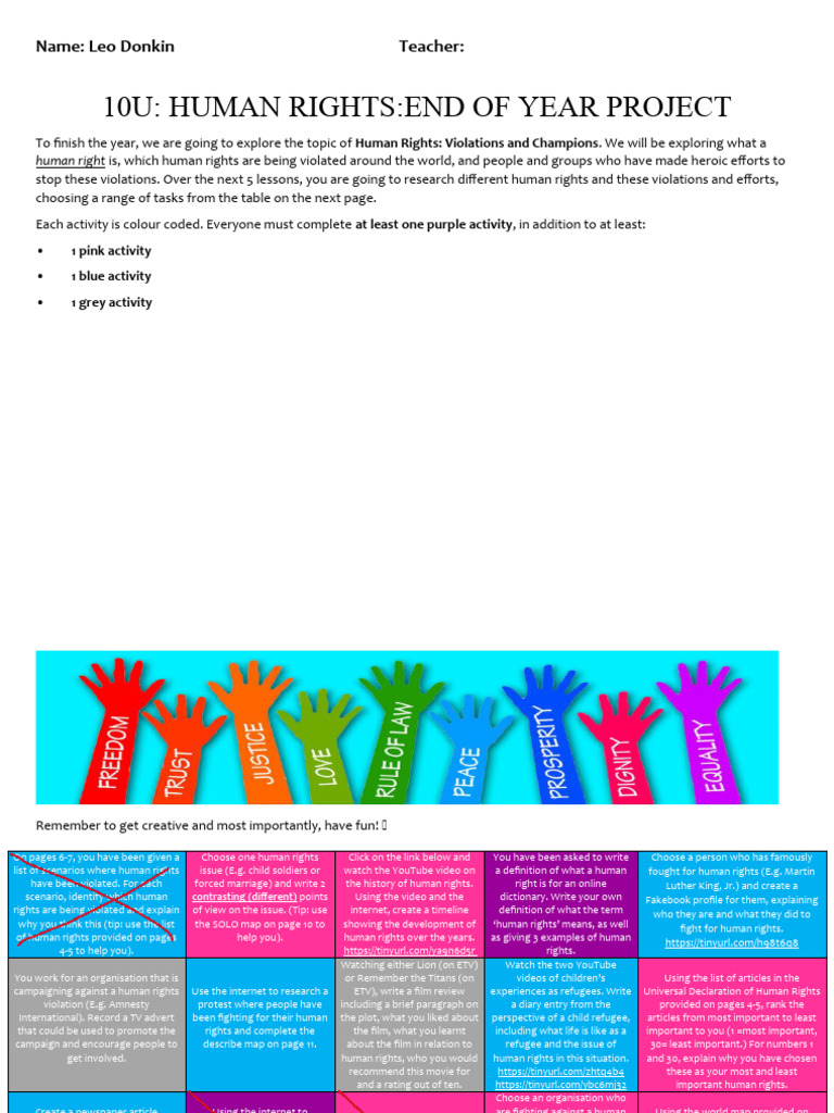 Human Rights Project Leo Donkin (10SST) | PDF | United Nations ...