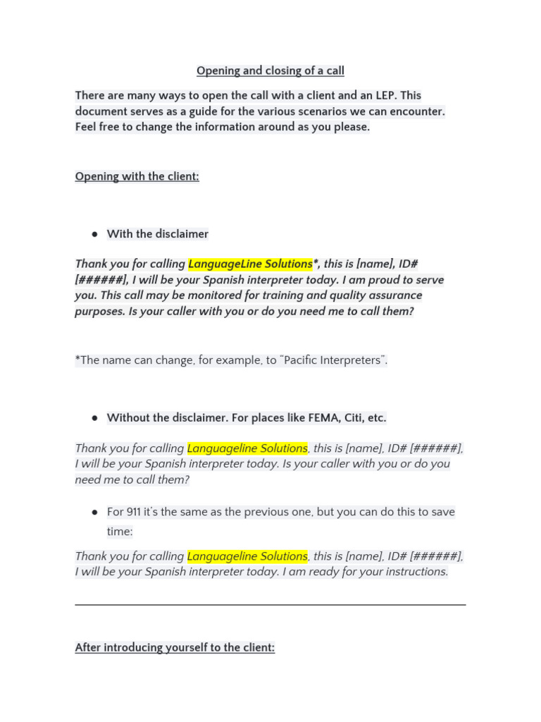 Opening and Closing of A Call | PDF | Telephony