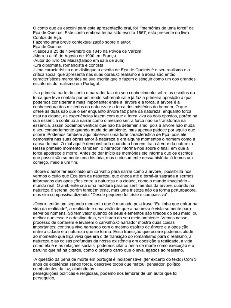 O Conto Que Eu Escolhi para Esta Apresentação Oral | PDF | Contos ...